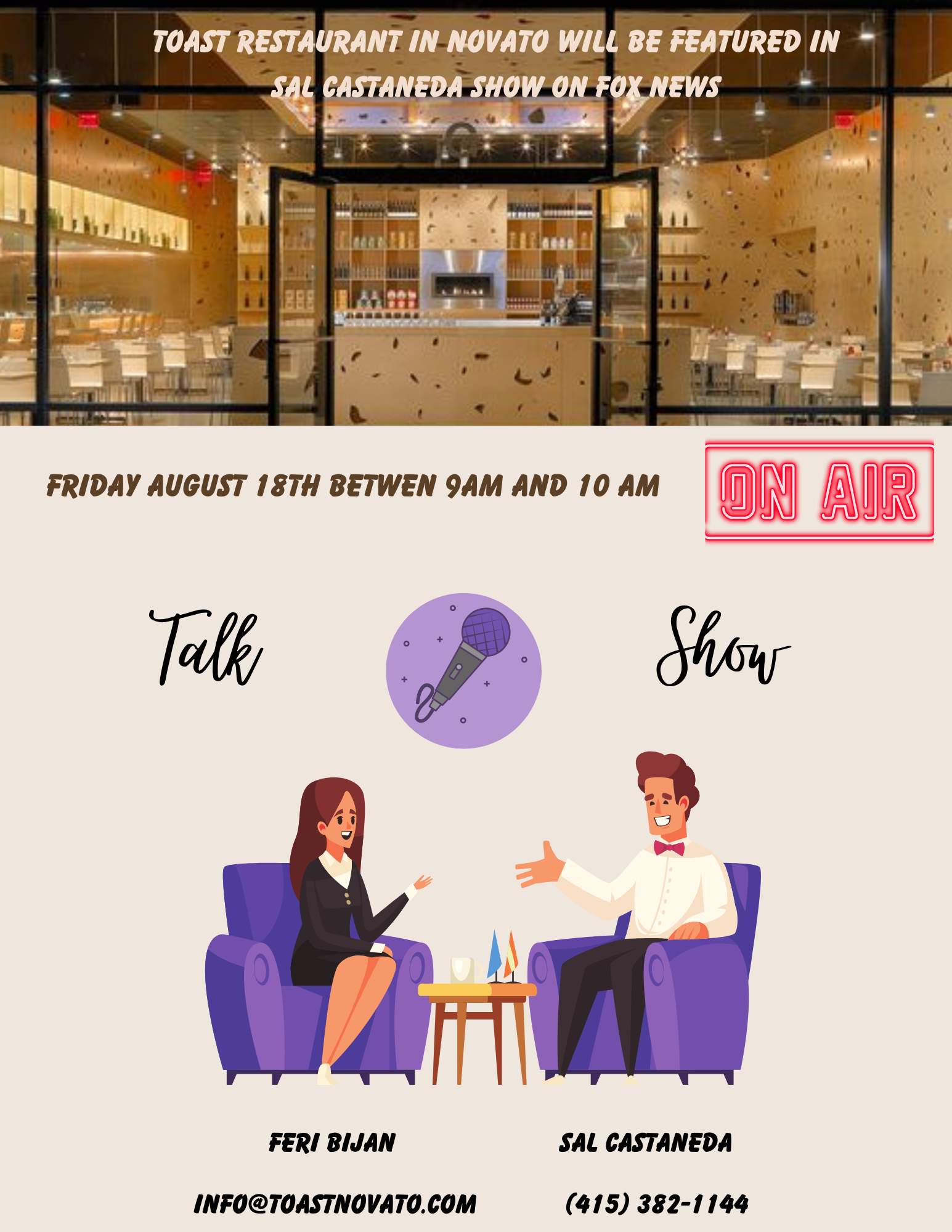 Offers, Promotions, Events - Toast Novato