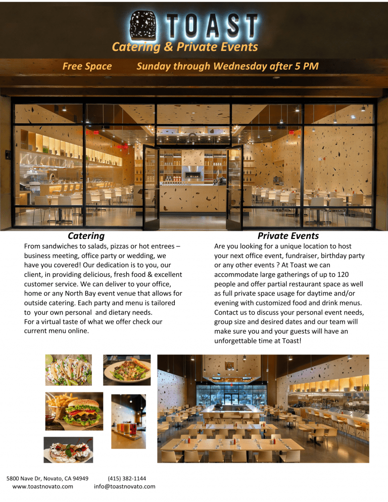 Offers, Promotions, Events - Toast Novato